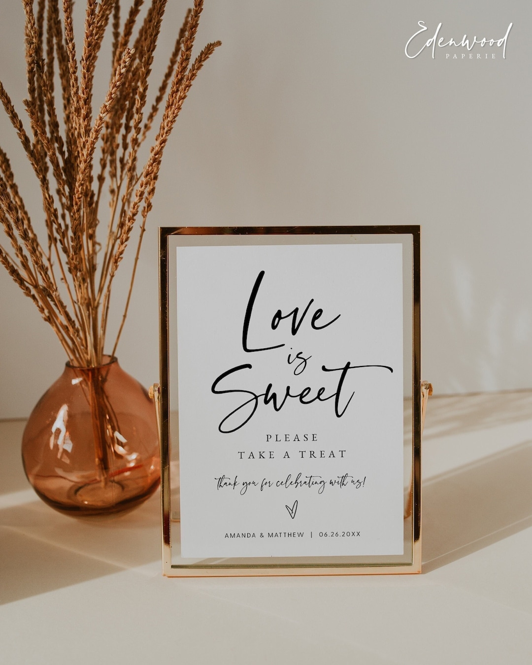 Love is Sweet Sign, Printable Wedding Love is Sweet Take a Treat Sign ...