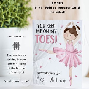 Printable Ballerina Dance Valentine's Day Cards, Classroom Valentine's ...