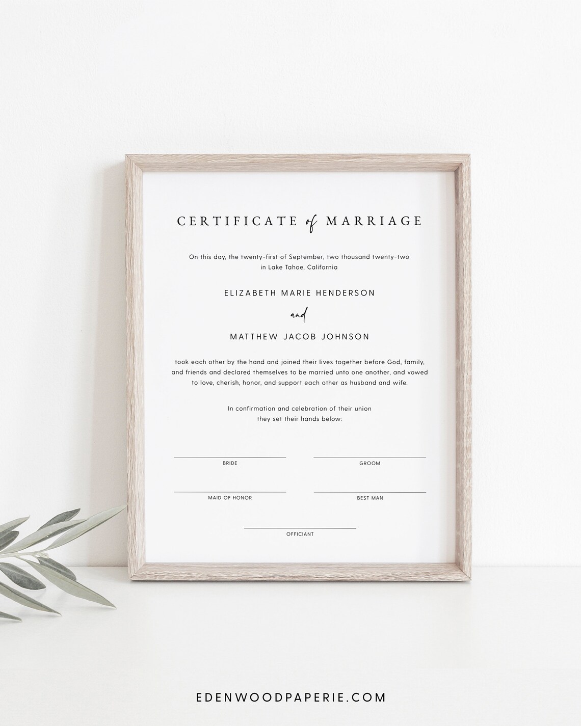 Decorative Marriage Certificate Marriage Certificate - Etsy
