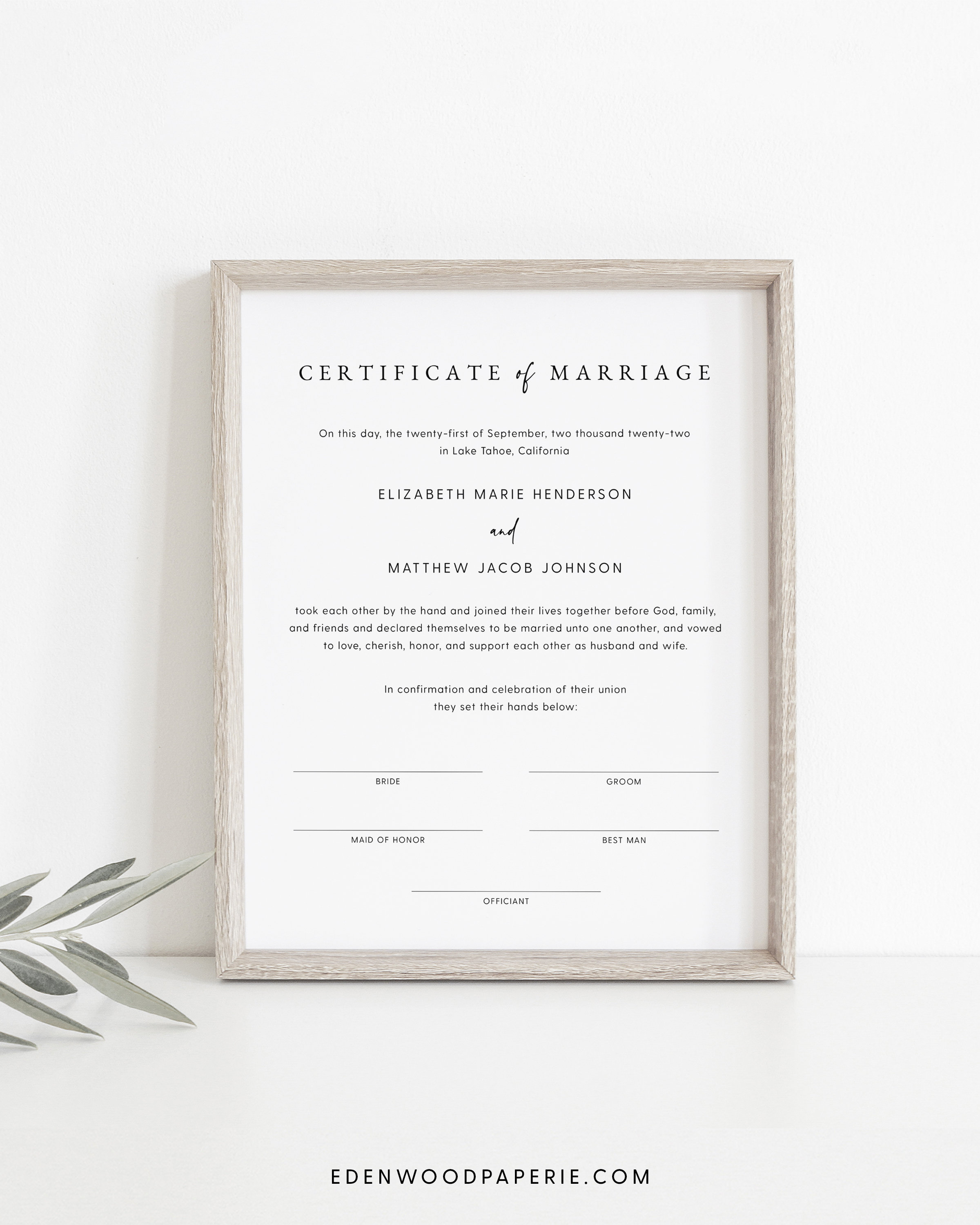 Decorative Marriage Certificate Marriage Certificate | Etsy