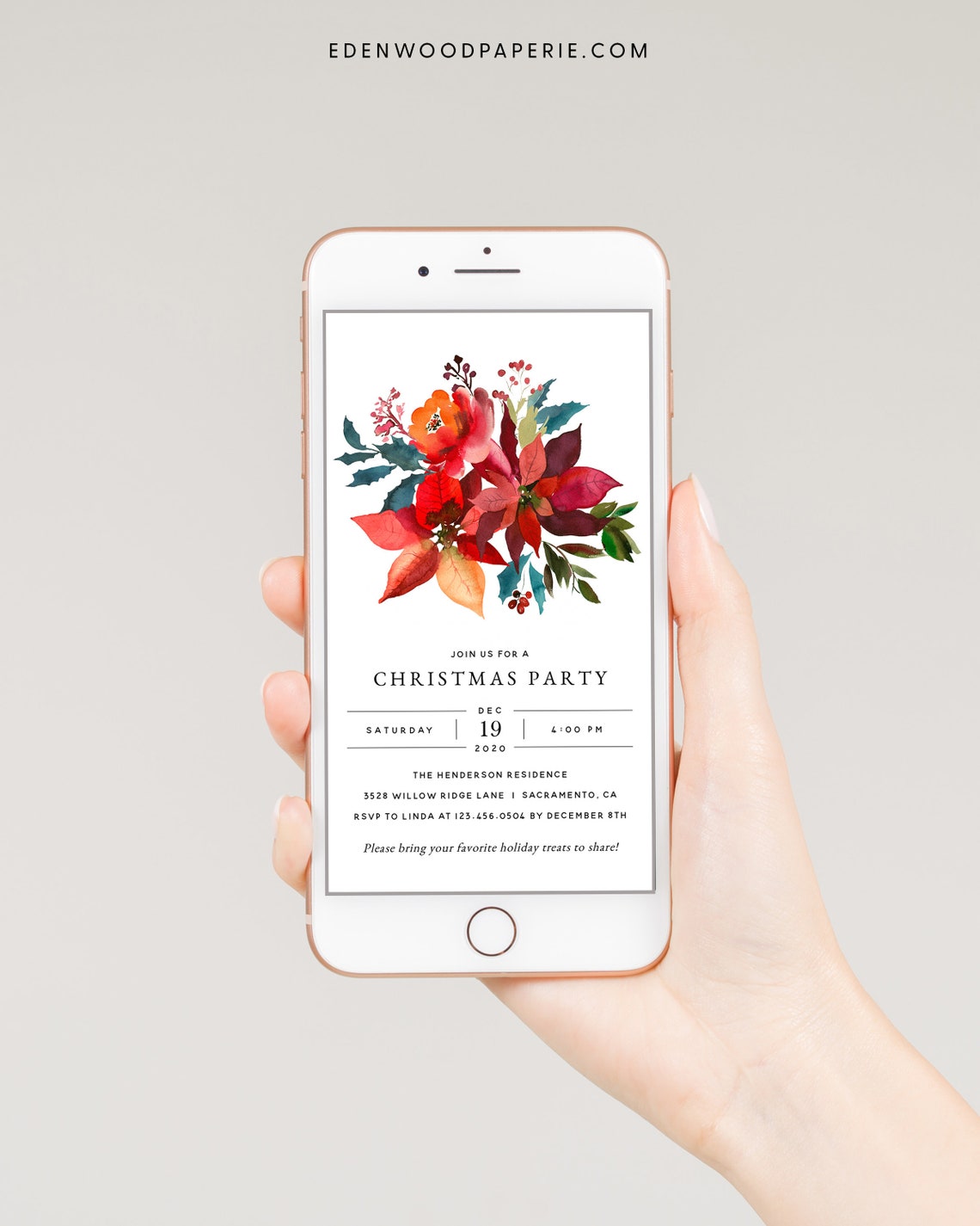 Electronic Christmas Party Invitation Digital Holiday Party - Etsy