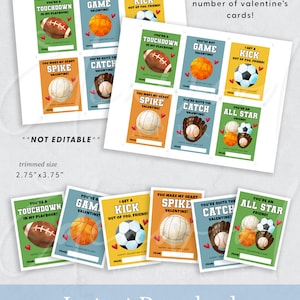 Printable Sports Valentine's Day Cards, Classroom Valentine's Day Cards ...