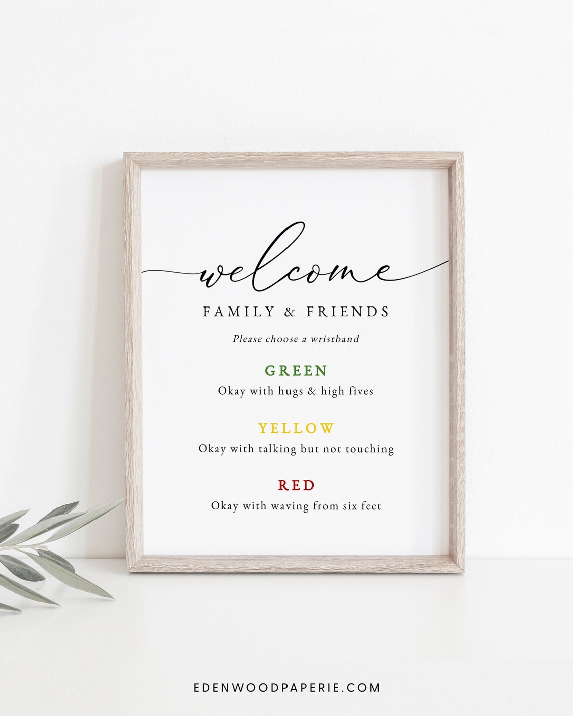 Color Coded Wristband Sign, Social Distance Welcome Sign, Wristband ...