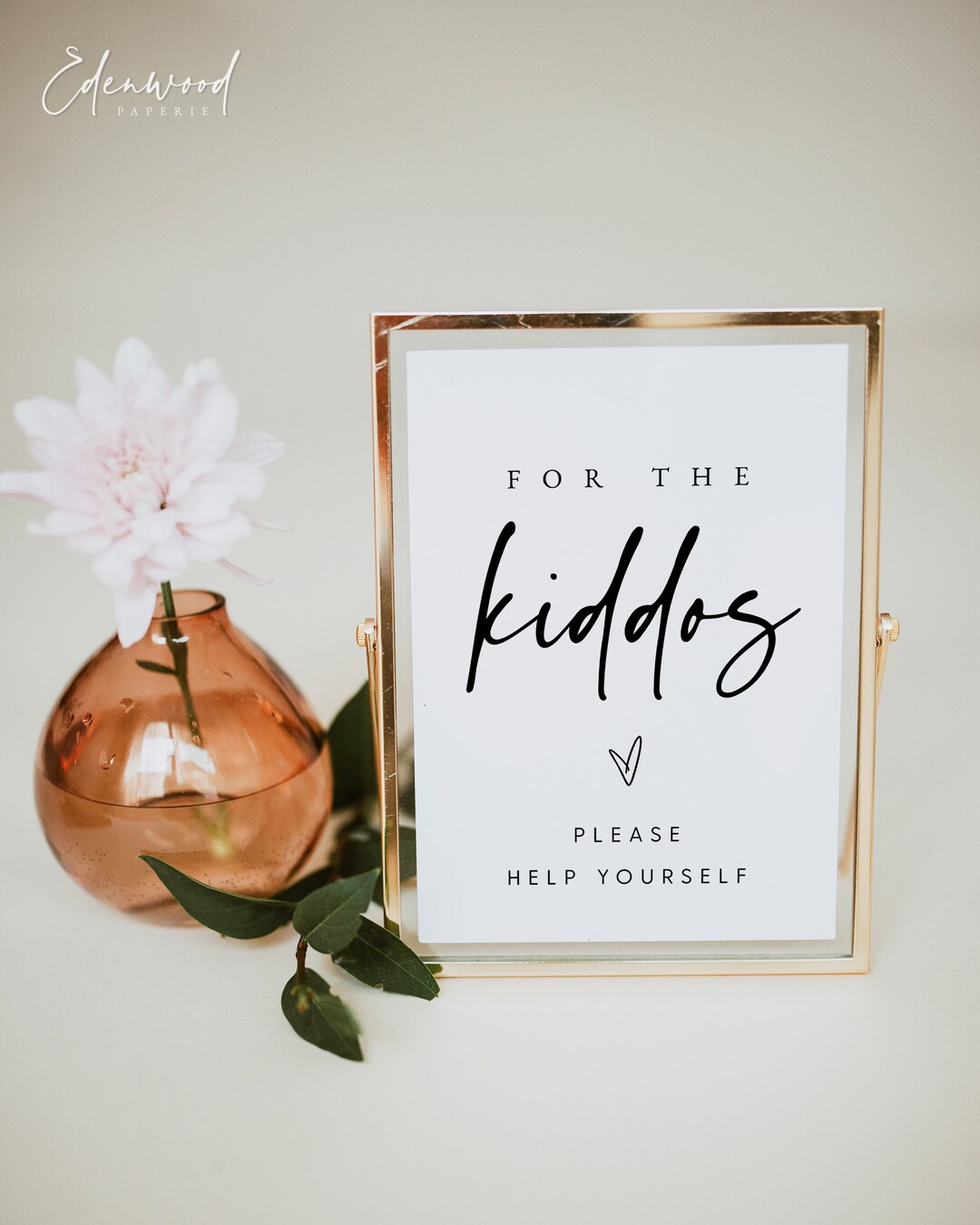 For the Kiddos Sign, Wedding Kids Table Sign Template, Kids Wedding ...