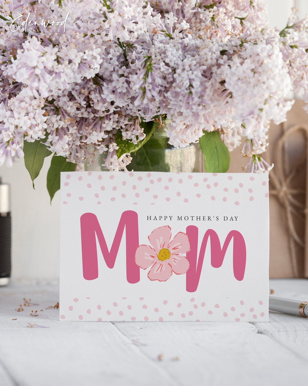 Printable Mother's Day Card, Happy Mother's Day Mom Card Template, DIY ...