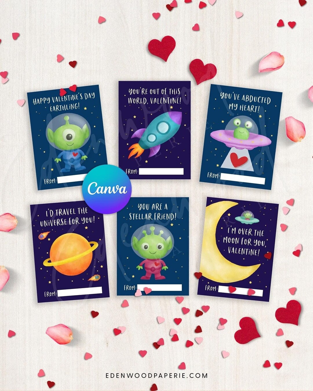 EDITABLE Alien Valentine's Day Cards, Classroom Valentine's Day Cards ...