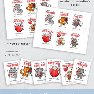 Printable Cat Pun Valentine's Day Cards, Classroom Valentine's Day ...