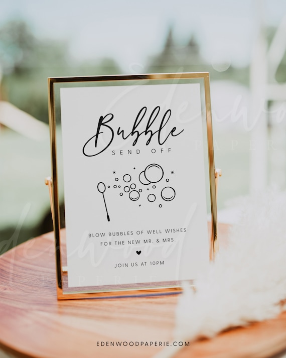 Bubble Send off Sign Printable Wedding Bubble Send off Sign - Etsy