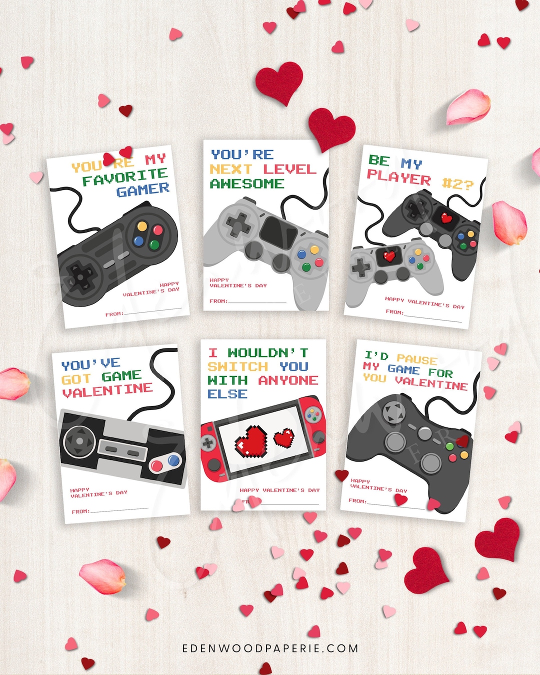 Printable Video Game Valentine's Day Cards, Classroom Valentine's Day ...