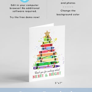 Thank You for Making School Merry & Bright Christmas Card, Christmas ...