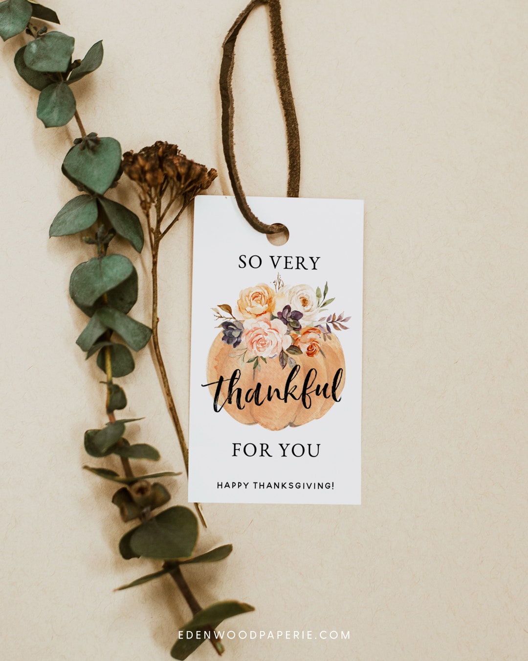 Friendsgiving Favor Tag, Thankful for You Tag, Printable Thanksgiving ...