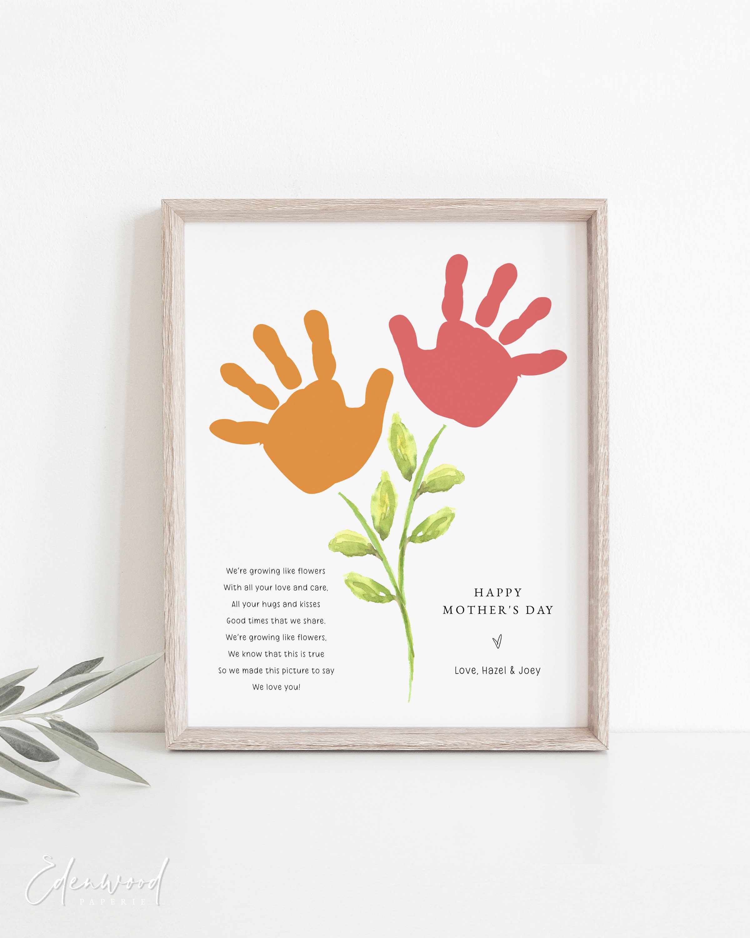 Mother's Day Handprint Art, Mother's Day Handprint Art Template ...