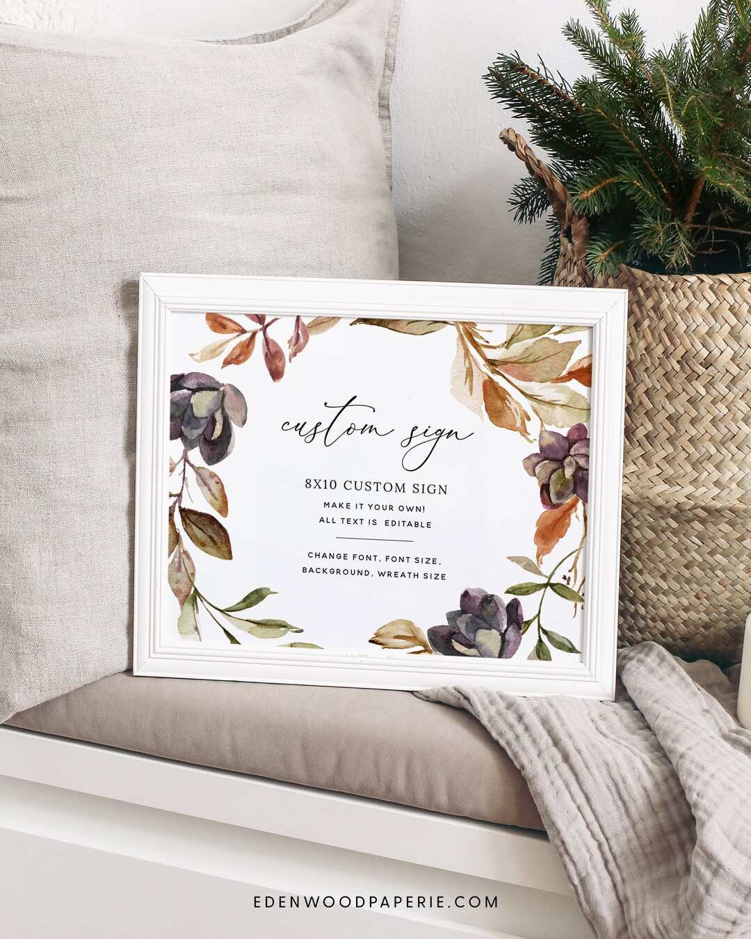 Fall Custom Sign Printable, 8x10 Thanksgiving Sign, Editable Custom ...