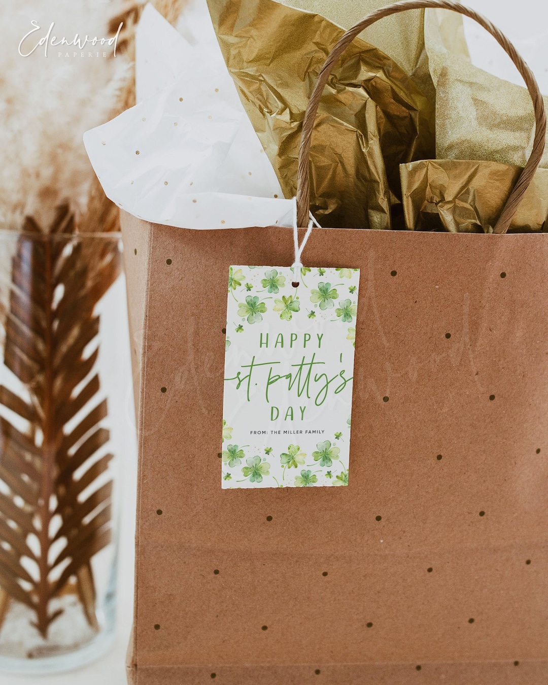 Printable St. Patrick's Day Treat Tag, St. Patty's Day Shamrock Tags ...