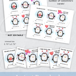 Printable Penguin Valentine's Day Cards, Classroom Valentine's Day ...