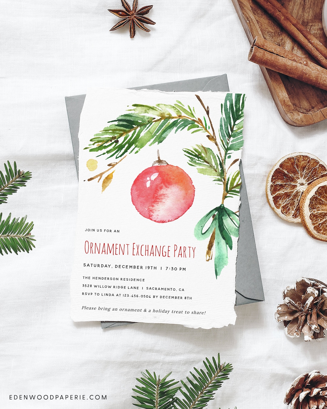 Ornament Exchange Holiday Party Invitation, Christmas Ornament Exchange ...