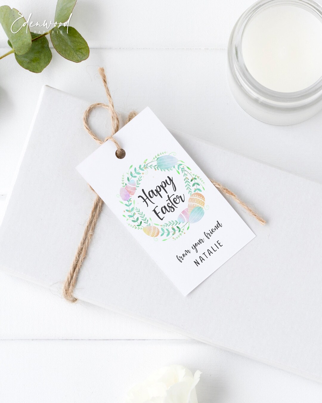 Printable Easter Egg Hunt Favor Tag, Happy Easter Gift Tag, Editable ...