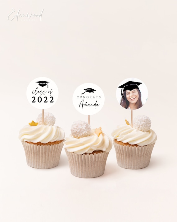 Graduation Cupcake Toppers Template Printable Graduation - Etsy