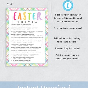 Easter Trivia Game, Printable Classroom Easter Games for Kids, Editable ...