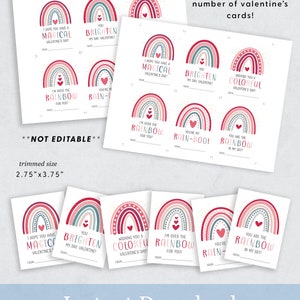 Printable Rainbow Valentine's Day Cards, Classroom Valentine's Day ...