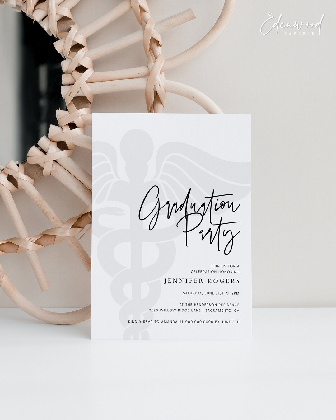 Medical School Graduation Party Invitation, Printable Graduation Party ...