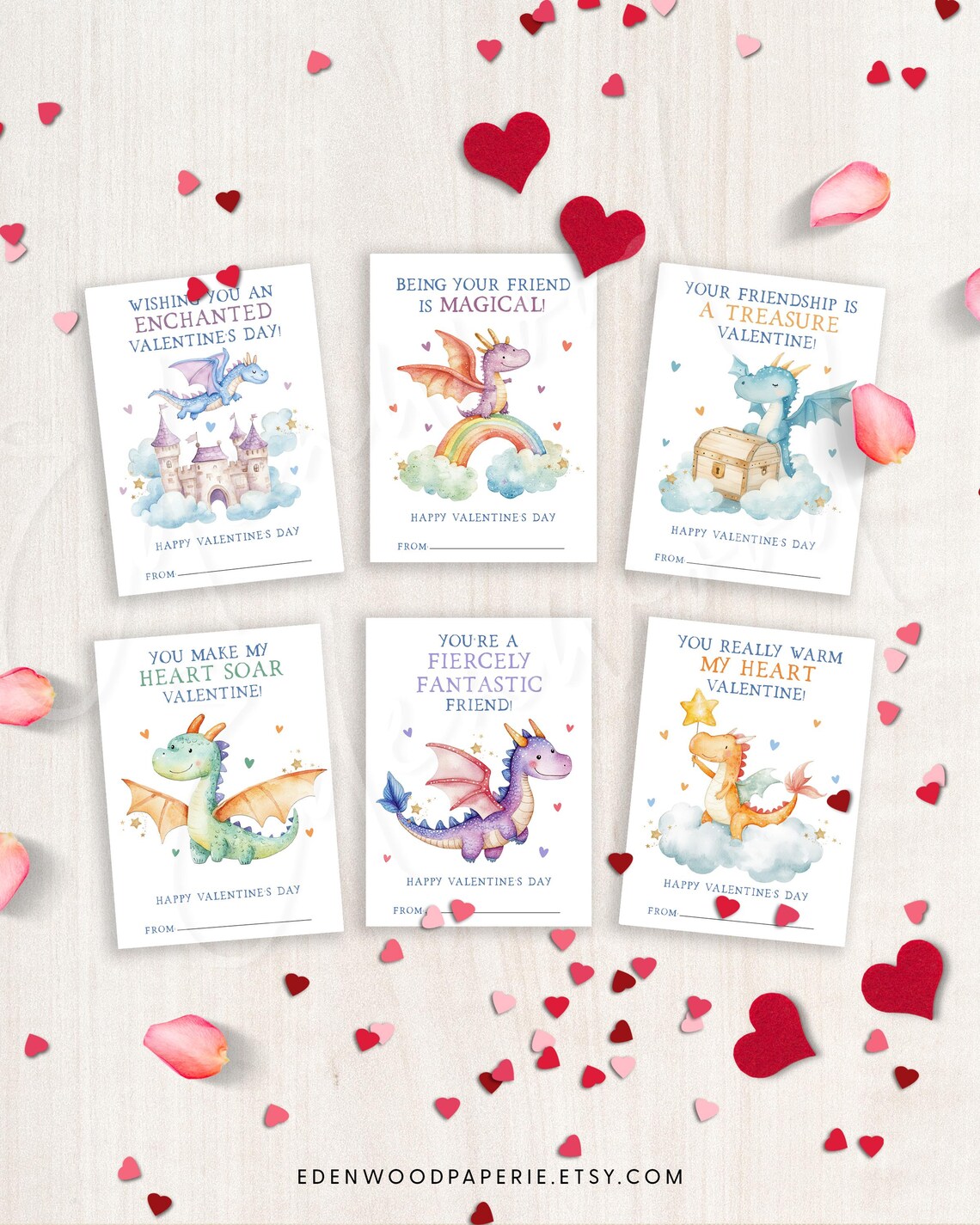 EDITABLE Dragon Valentine's Day Cards, Classroom Valentine's Day Cards ...
