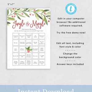 Printable Christmas Games, Holiday Party Game Templates, Family ...