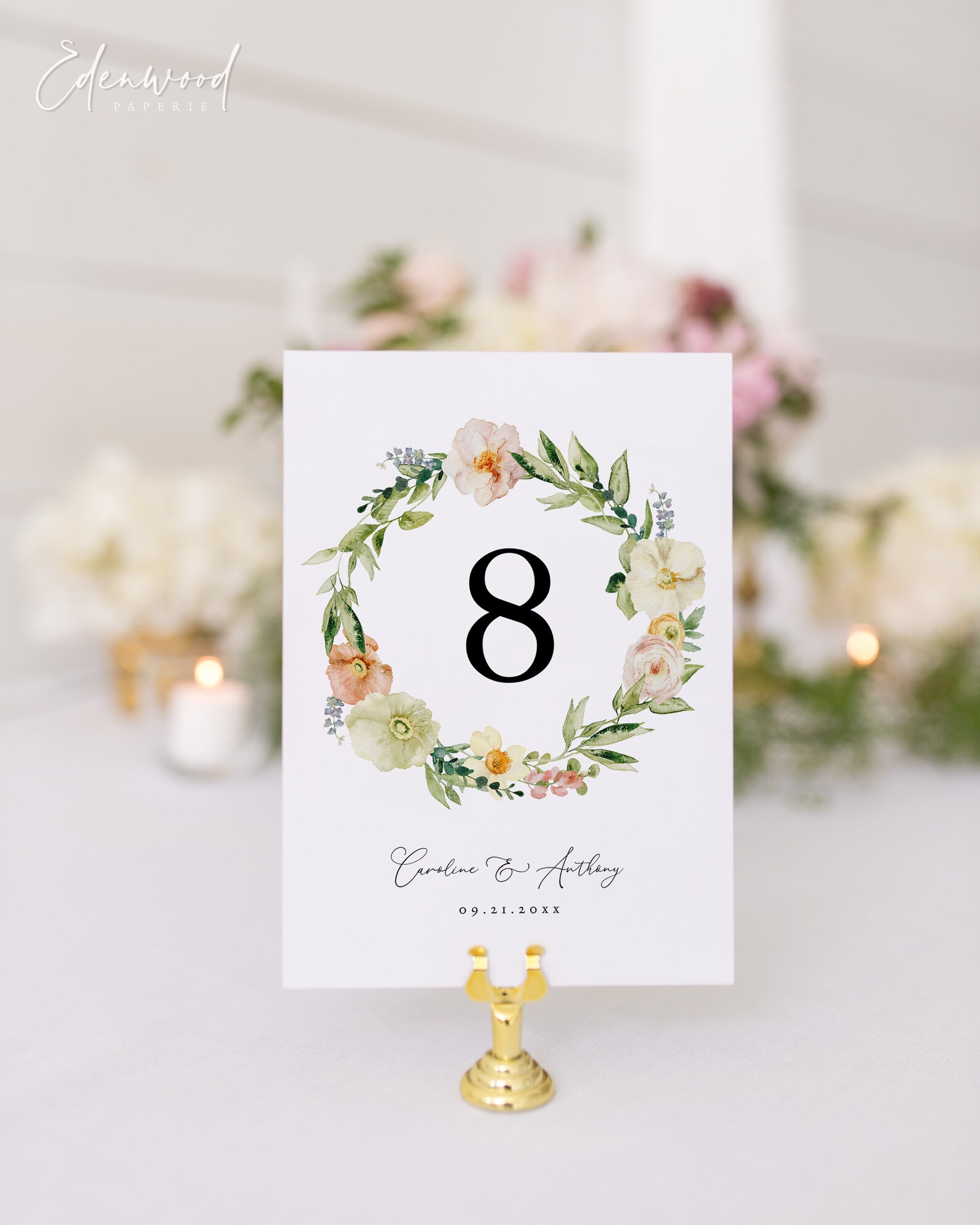 Boho Wedding Table Numbers, Greenery Wedding Table Number Cards (4x6 ...
