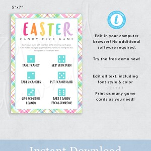 Easter Dice Game, Printable Easter Games for Kids, Editable Classroom ...