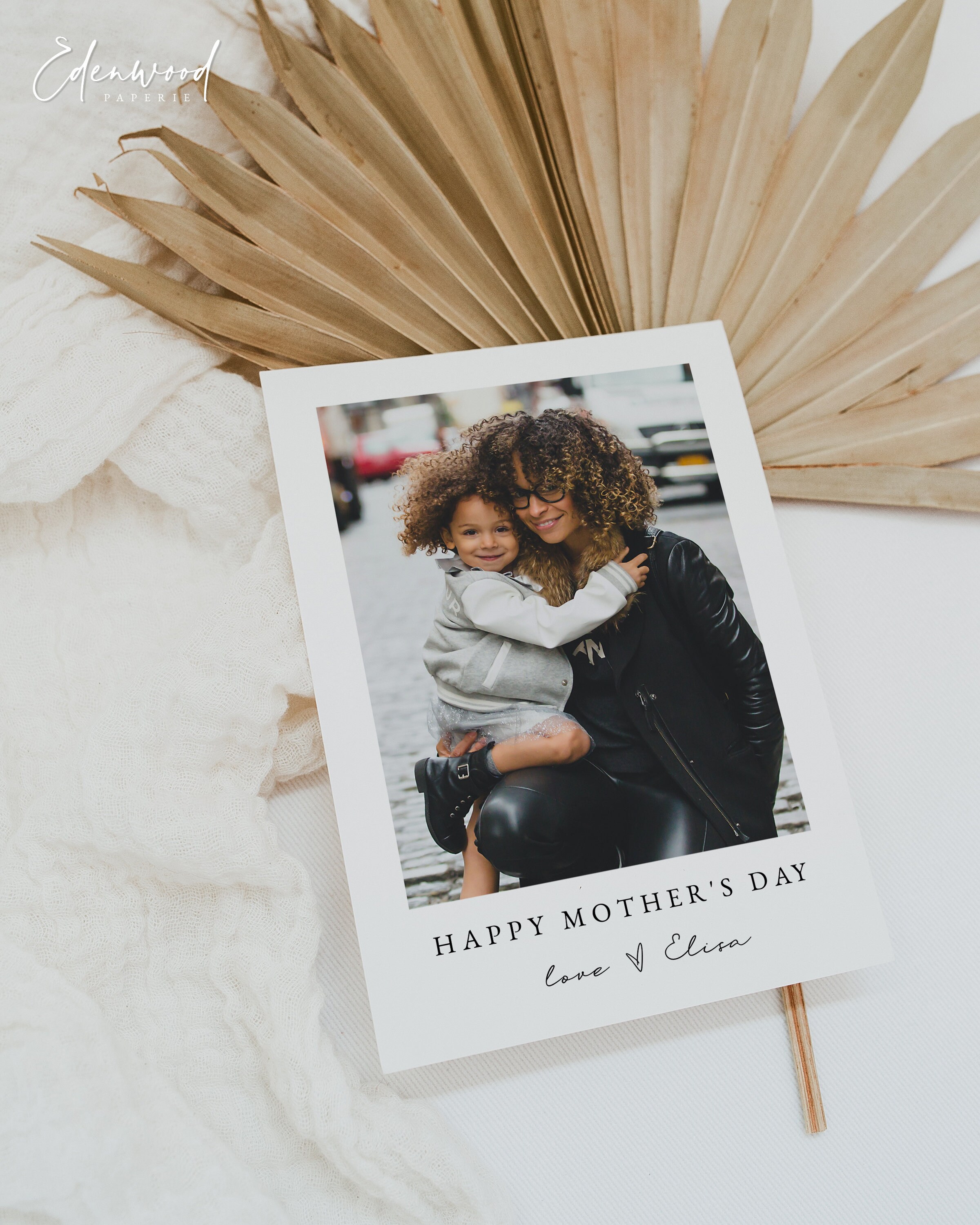 Mother's Day Card With Photo, Mother's Day Photo Card Template, Mother ...
