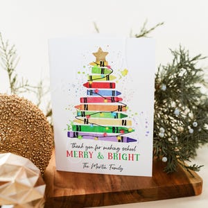 Thank You for Making School Merry & Bright Christmas Card, Christmas ...