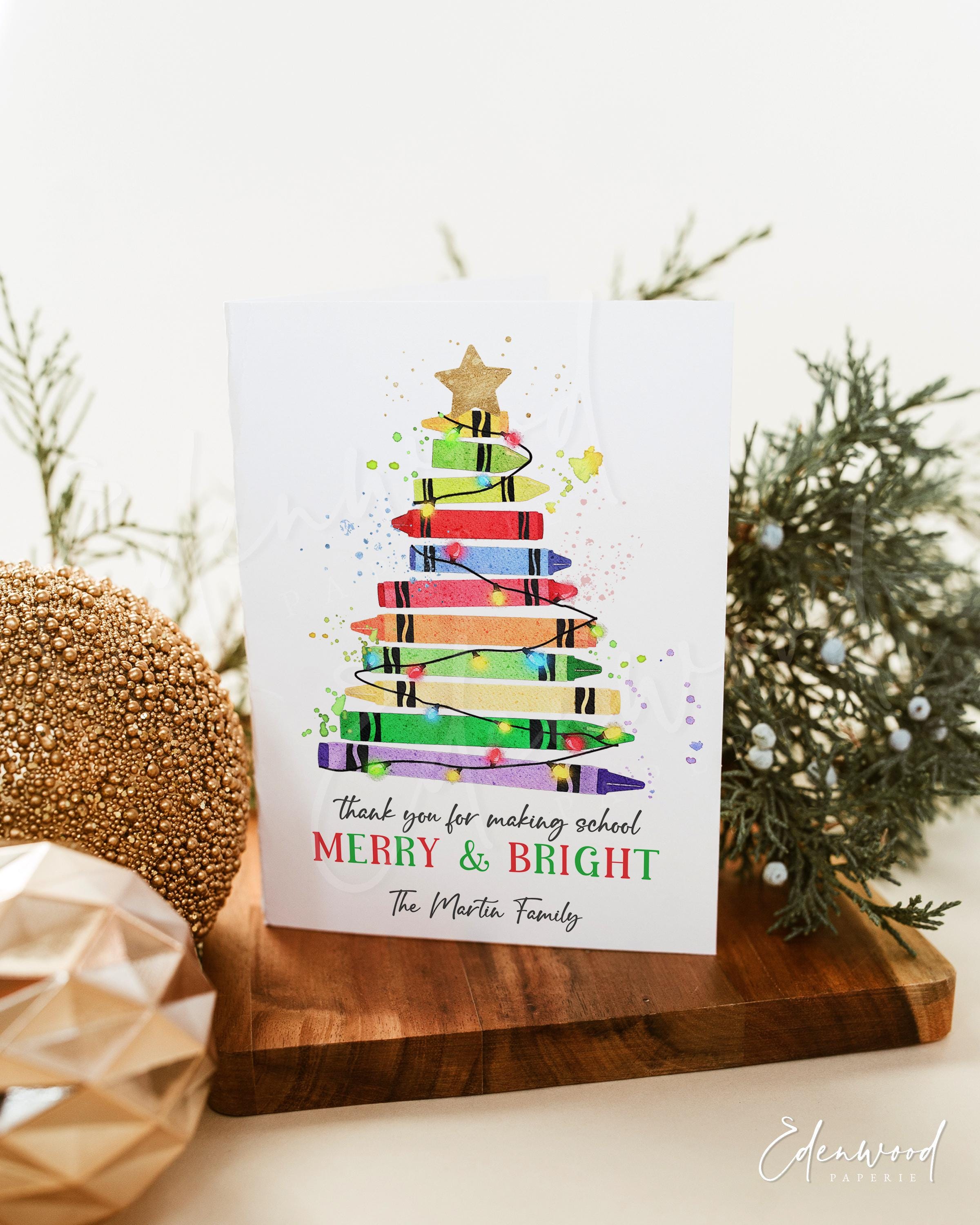 Thank You for Making School Merry & Bright Christmas Card, Christmas ...