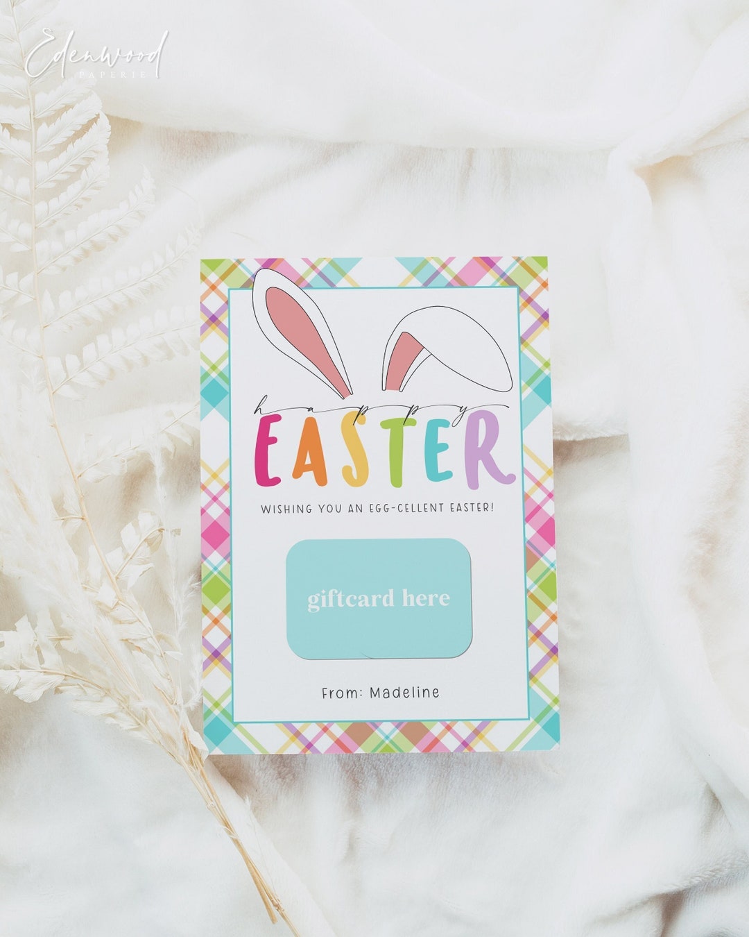 Printable Easter Gift Card Holder, Easter Gift Card Holder Template, Editable Happy Easter Gift ...