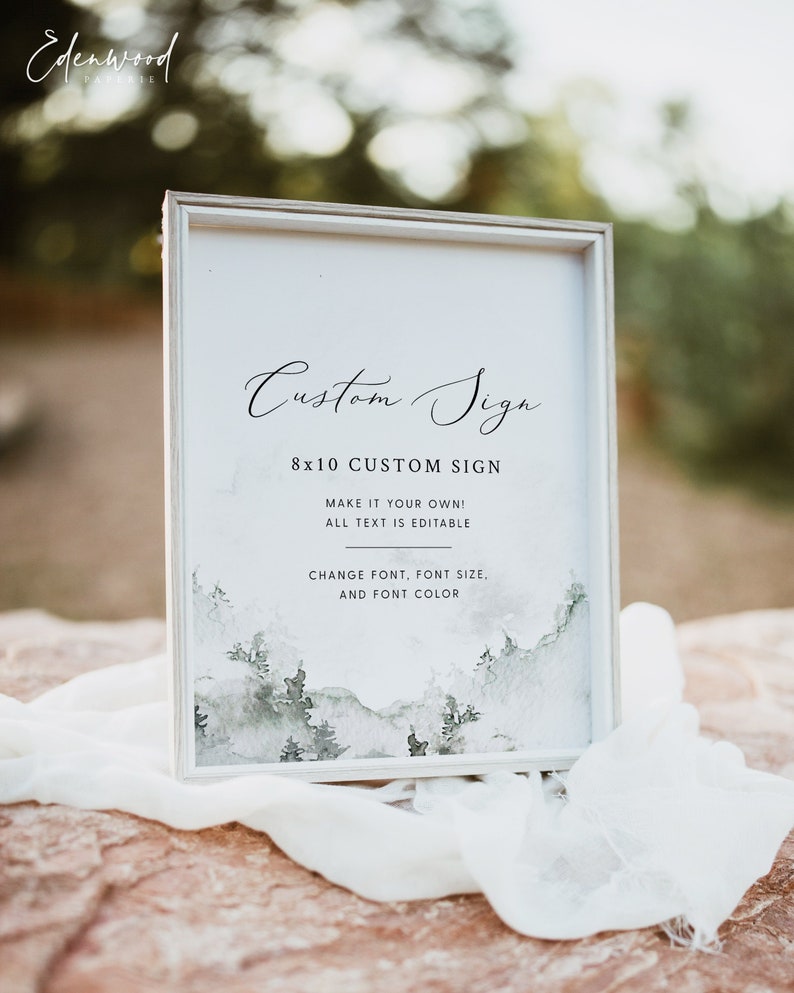 Mountain Wedding Sign Template Bundle Custom Wedding Signs - Etsy