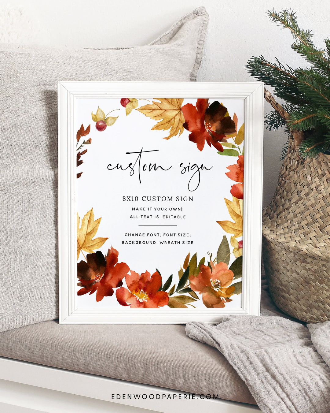 Fall Custom Sign Printable, 8x10 Custom Sign, Editable Custom Sign ...