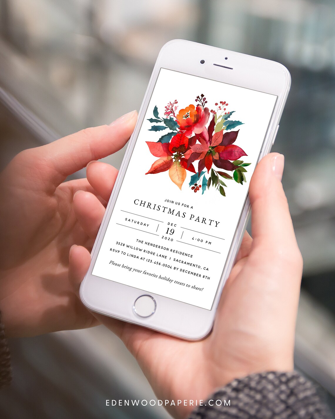 Electronic Christmas Party Invitation Digital Holiday Party - Etsy