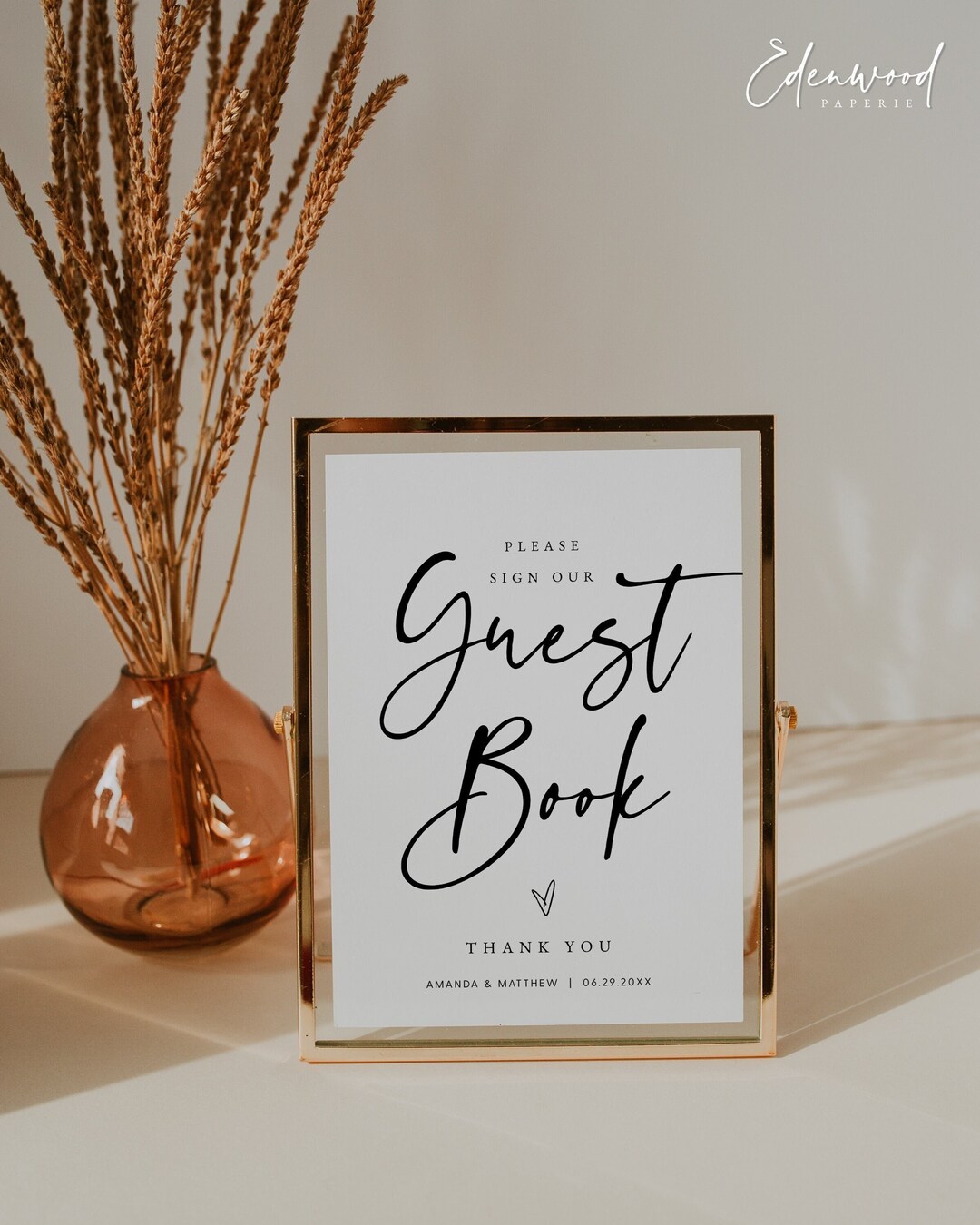 Please Sign Our Guestbook Sign, Wedding Guestbook Sign Template, Sign ...