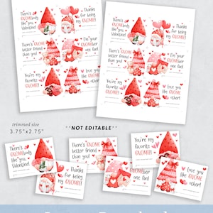 Printable Gnome Valentine's Day Cards, Classroom Valentine's Day Cards ...