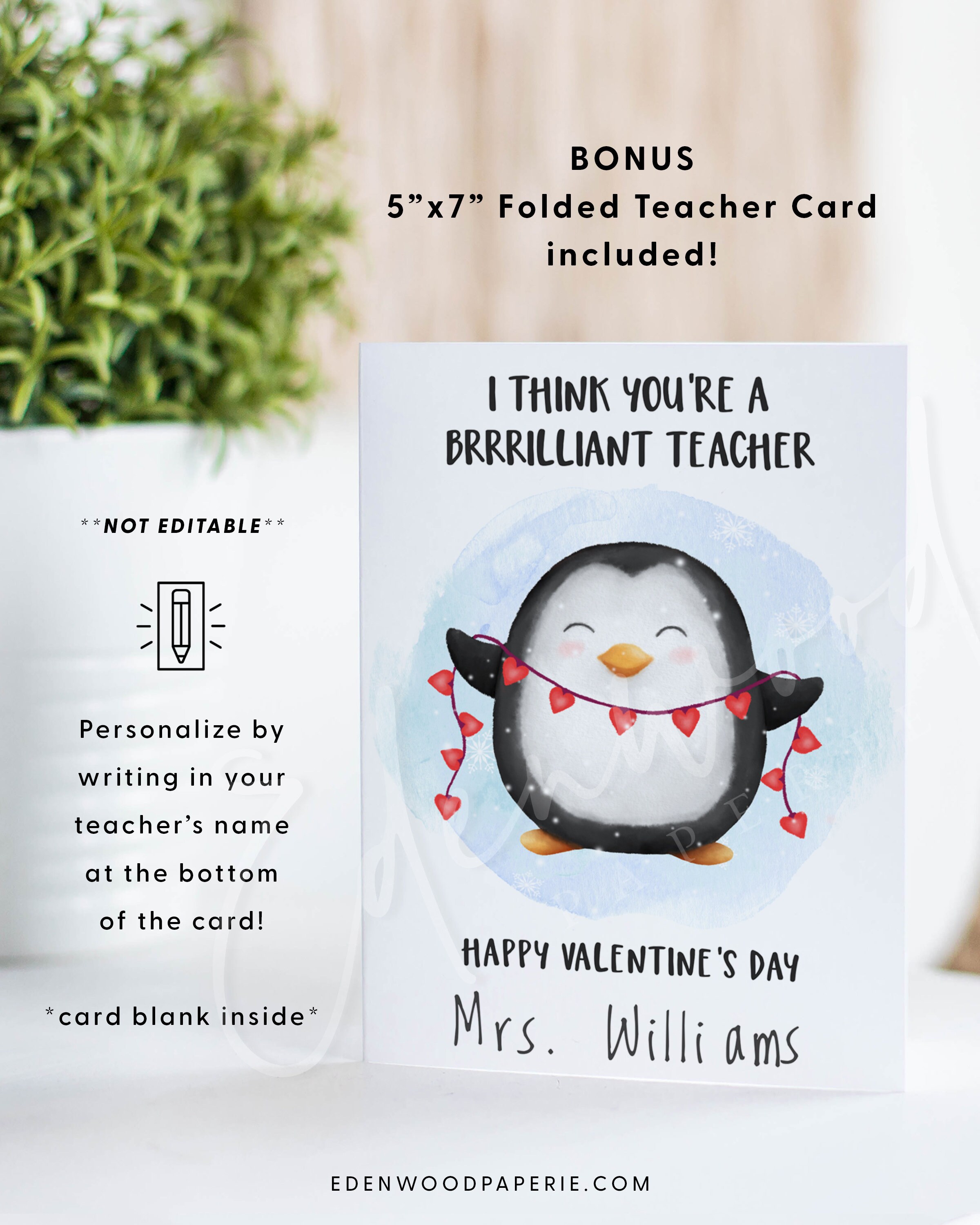 Printable Penguin Valentine's Day Cards, Classroom Valentine's Day ...