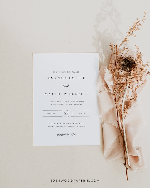 Simple Elegant Wedding Invitation Designs