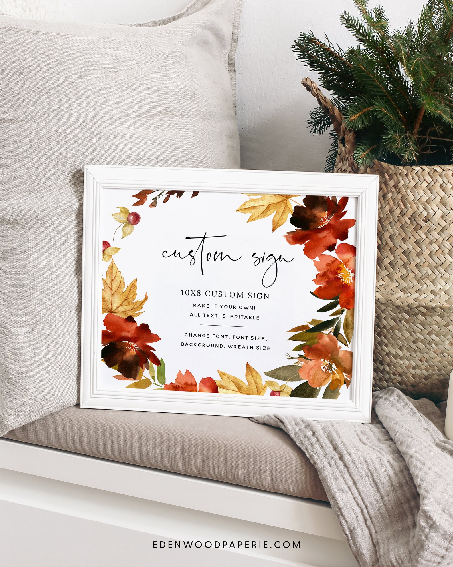 Fall Custom Sign Printable 8x10 Custom Sign Editable Custom | Etsy