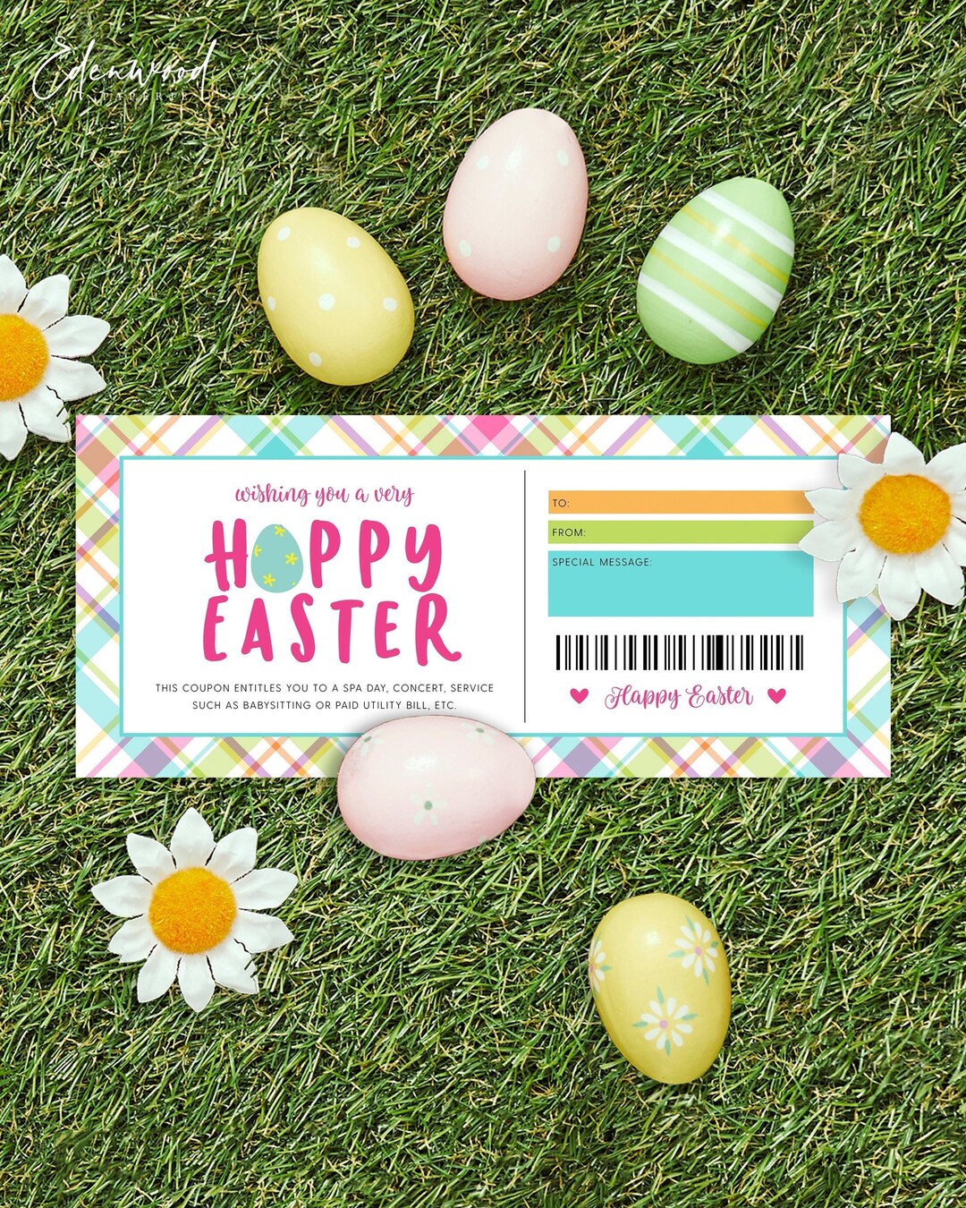 Easter Coupon Template, Printable Easter Bunny Coupon, Easter Coupon ...