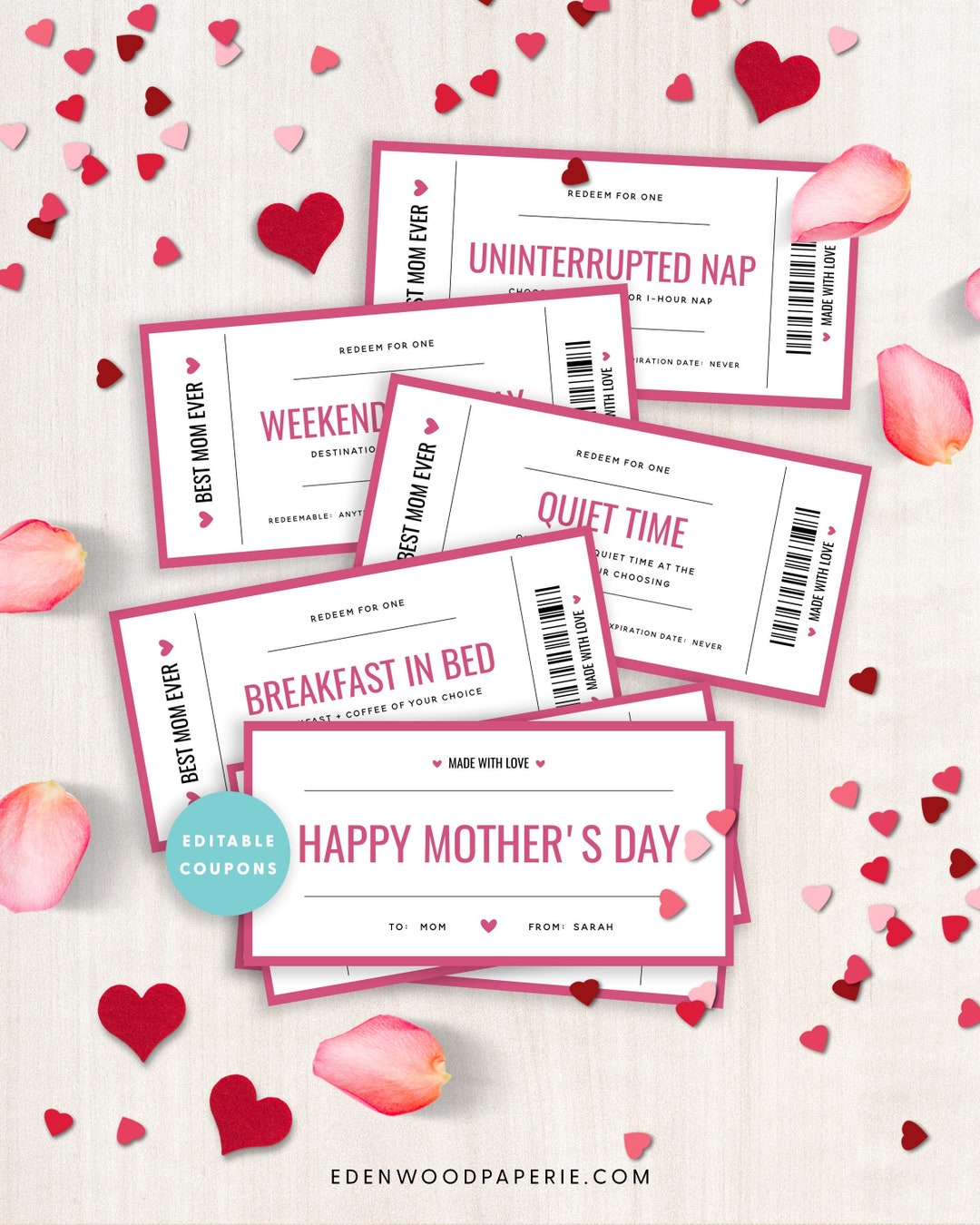 Mothers Day Coupon Book, Printable Coupon Book, Custom Coupon Book ...