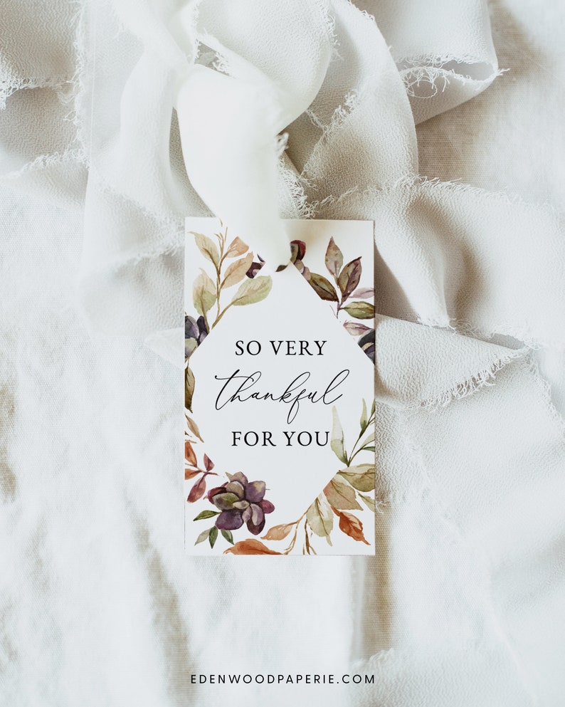 Printable Thankful Gift Tag, Thankful for You Tag, Friendsgiving Favor ...