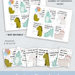 Printable Dinosaur Valentine's Day Cards, Classroom Valentine's Day ...