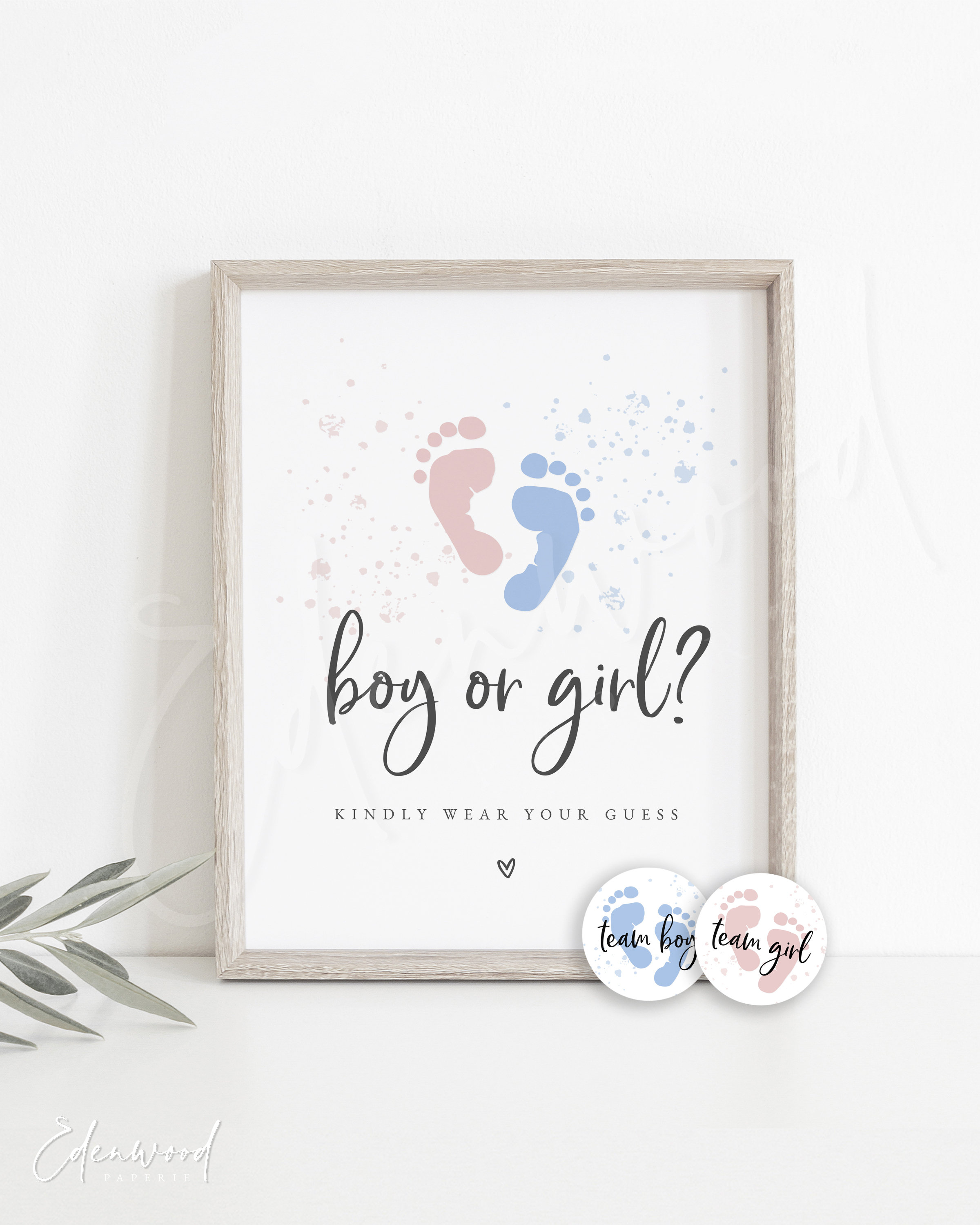 Gender Reveal Wear Your Guess Sign Template Gender Reveal | Etsy