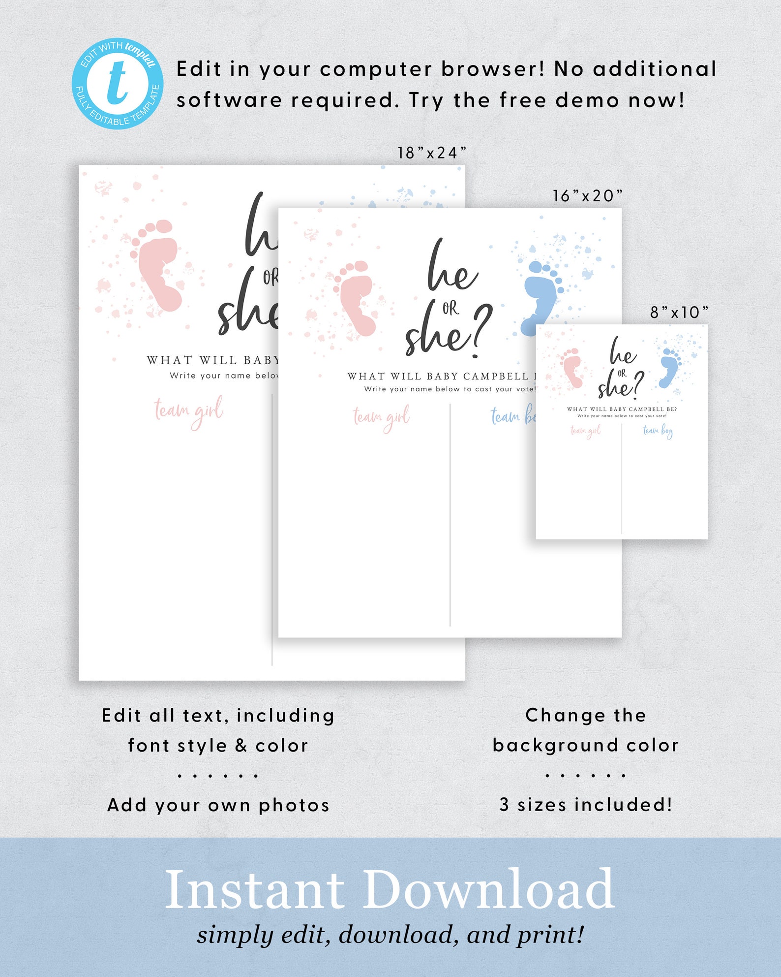 Gender Reveal Cast Your Vote Game, Gender Prediction Game, Baby Gender ...