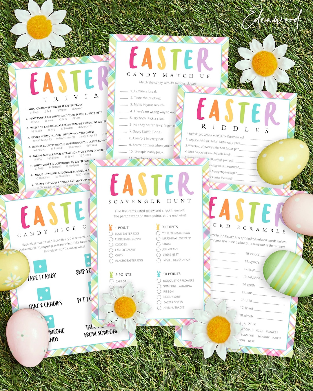 Easter Games Bundle, Printable Easter Games for Kids, Editable ...