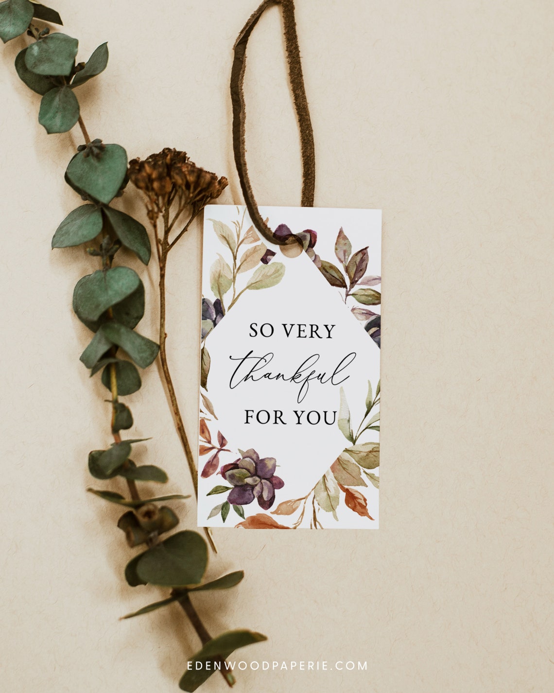 Printable Thankful Gift Tag, Thankful for You Tag, Friendsgiving Favor ...