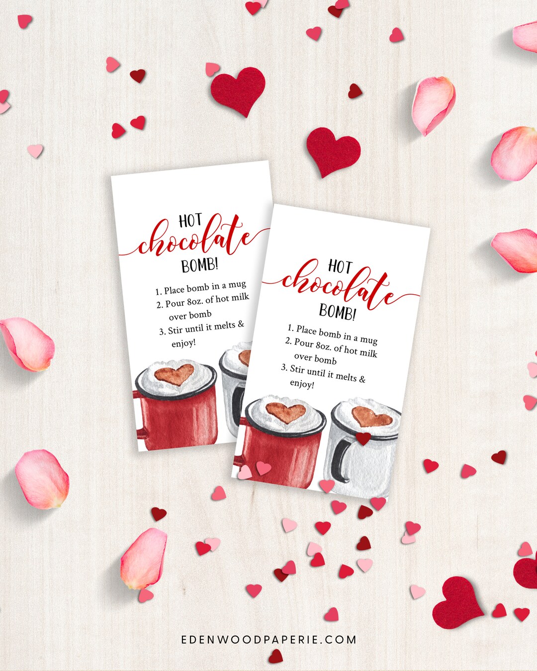Valentine's Day Hot Chocolate Bomb Tag, Printable Hot Chocolate Bomb ...